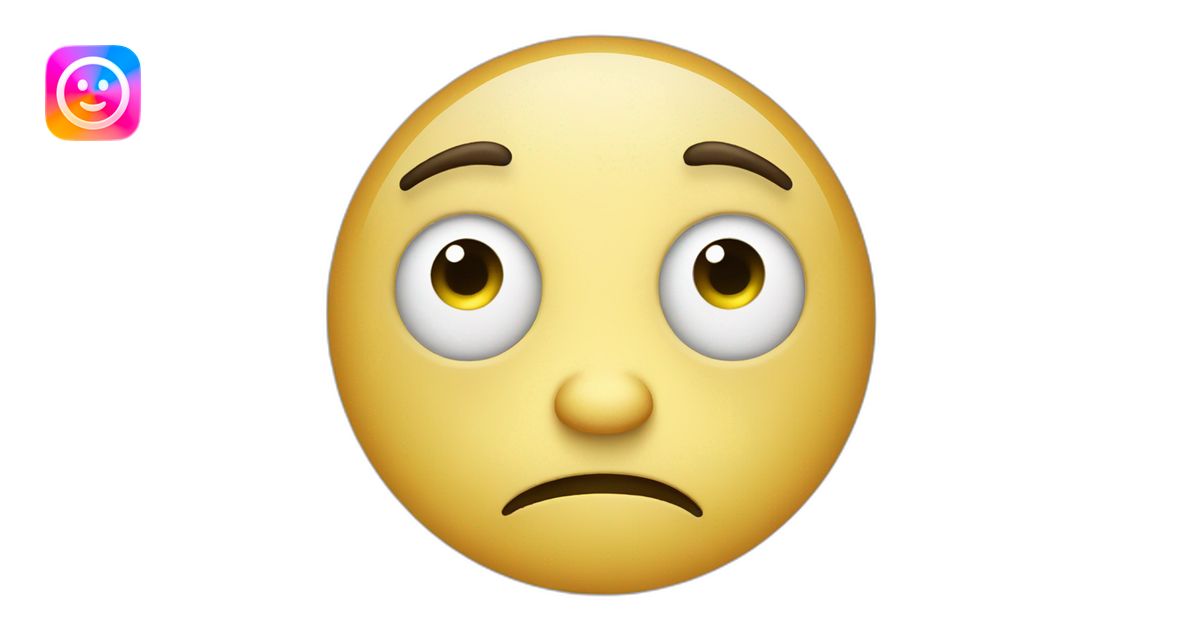 Sad eyes with fake smile emoji | AI Emoji Generator