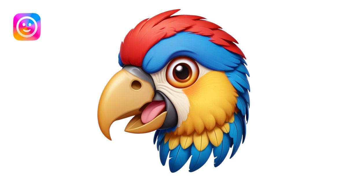Cinematic Realistic Comical Macaw Portrait Emoji, Head tilted ...
