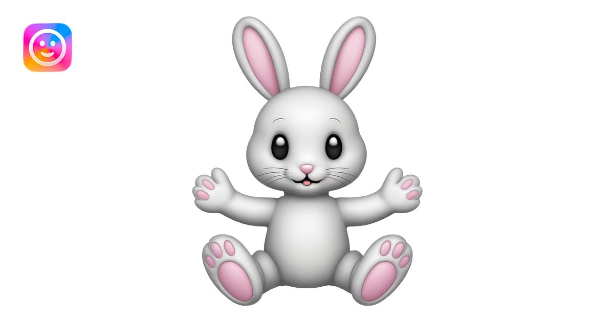 Emoji pour twitch d'une peluche lapin squelette noir faisant signe de ...