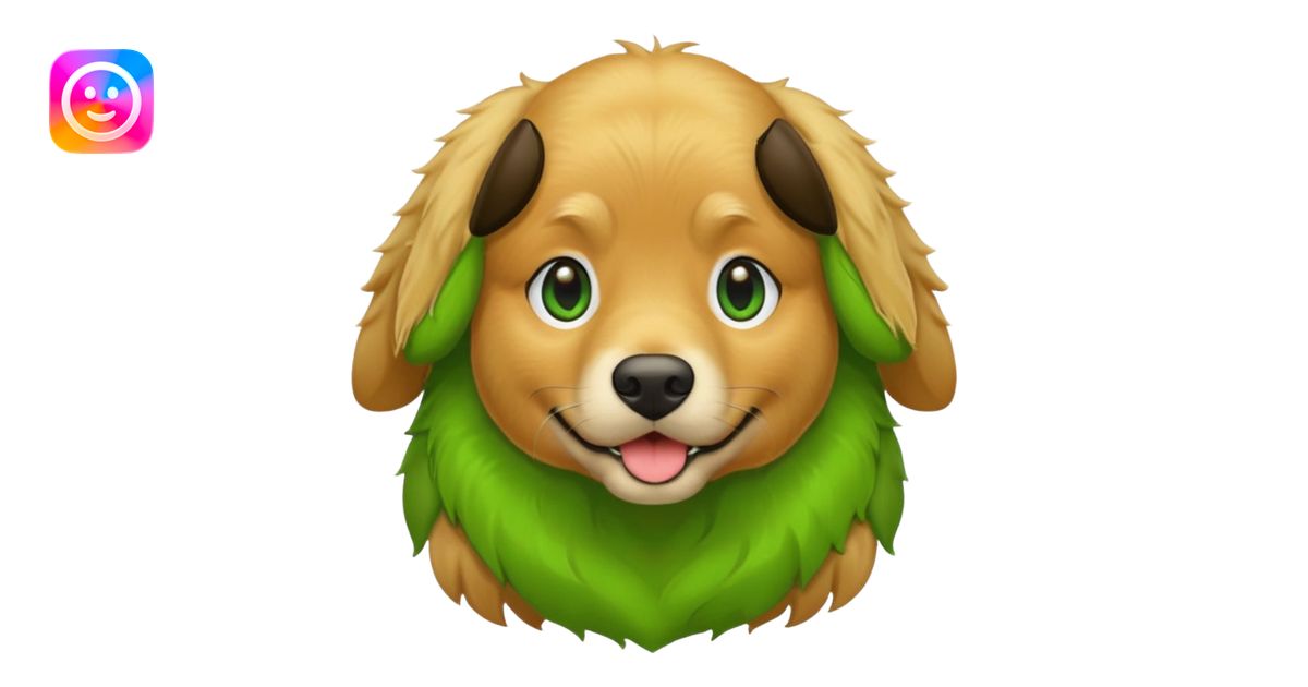 green dog extra furry golden retriever. The dog fur is totally green ...