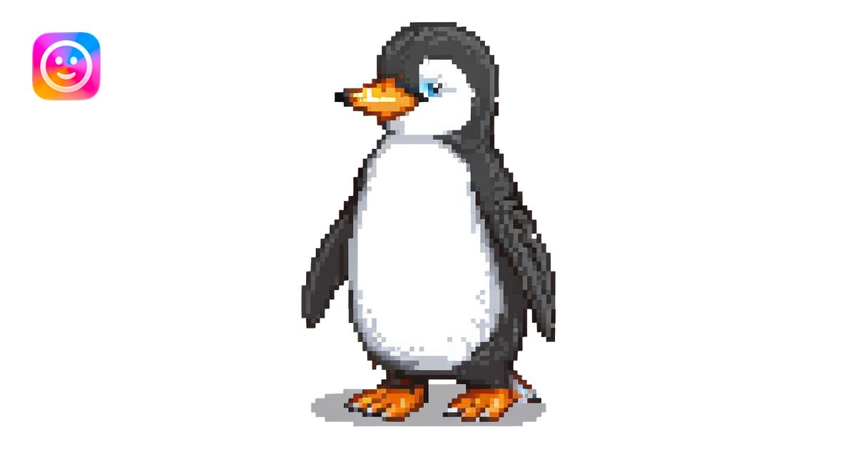 tux the penguin, side view illustration | AI Emoji Generator