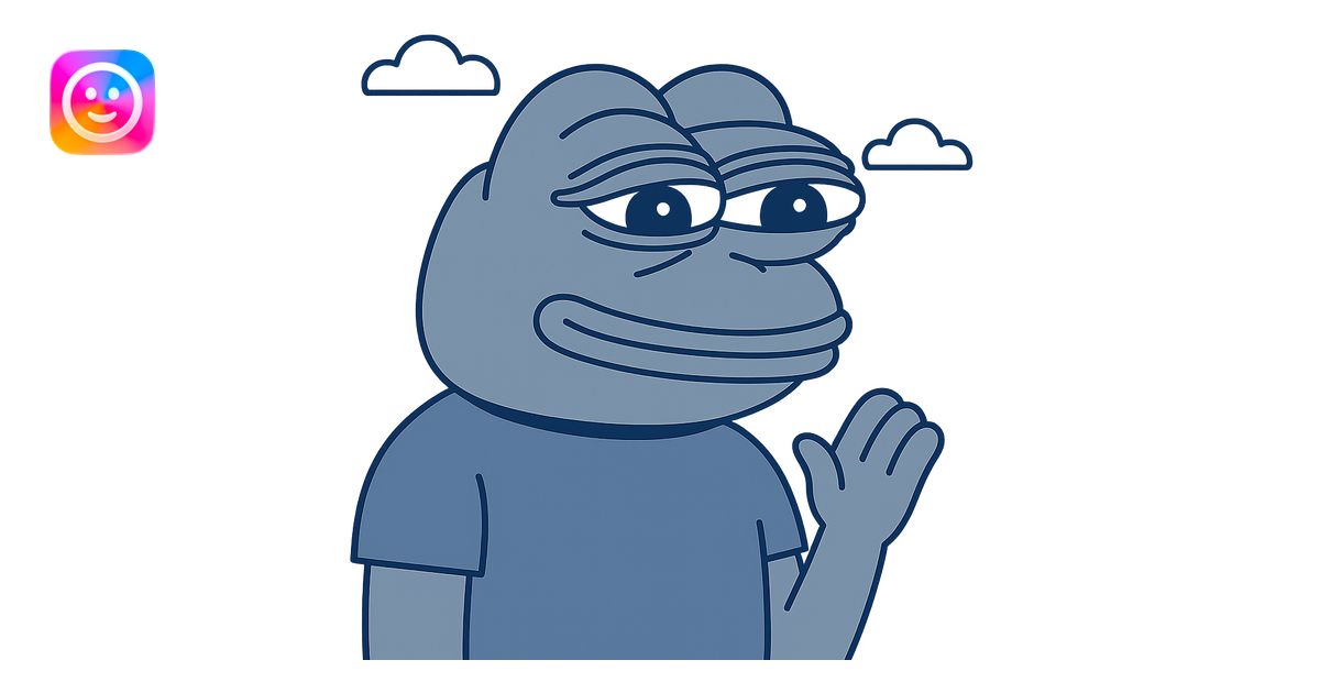 Pepe the frog, cartoon style illustration | AI Emoji Generator