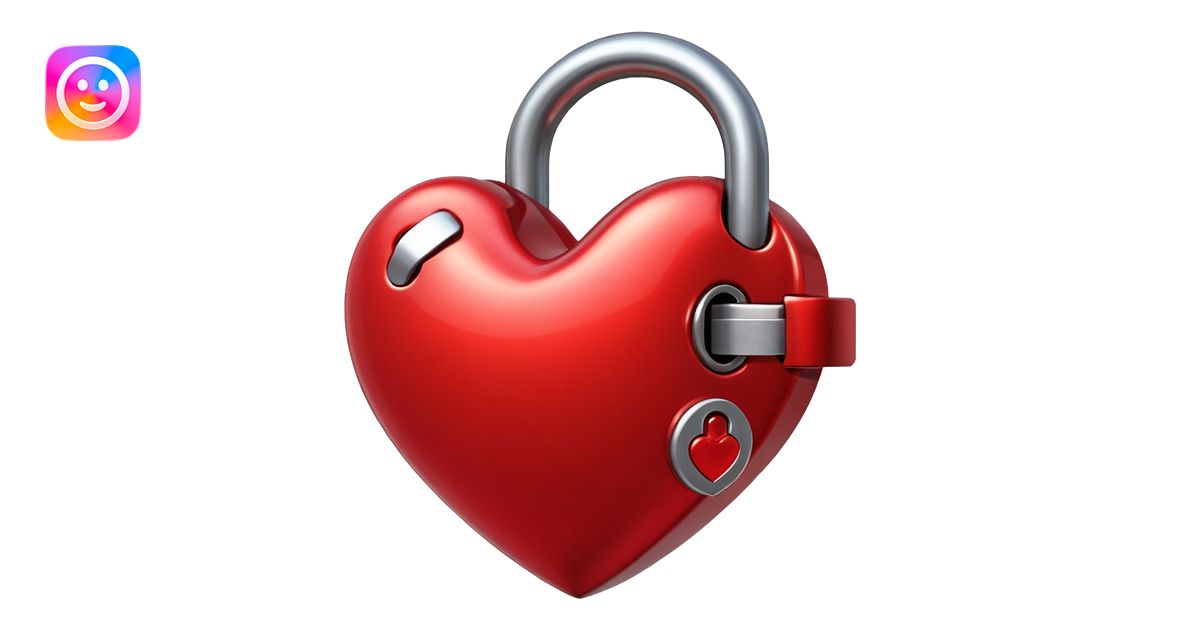 Red heart is locked emoji | AI Emoji Generator