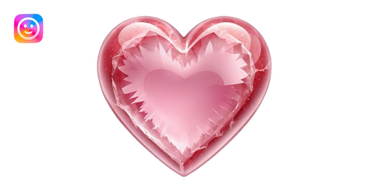 Strawberry quartz heart emoji | AI Emoji Generator