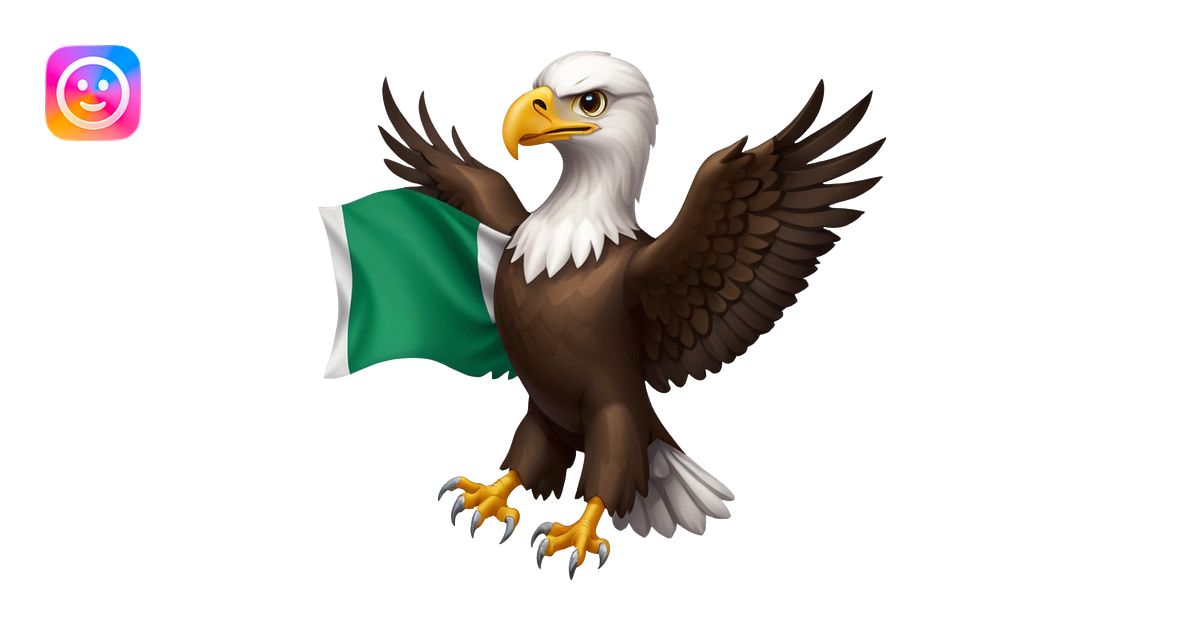 Eagle with Nigerian flag emoji | AI Emoji Generator