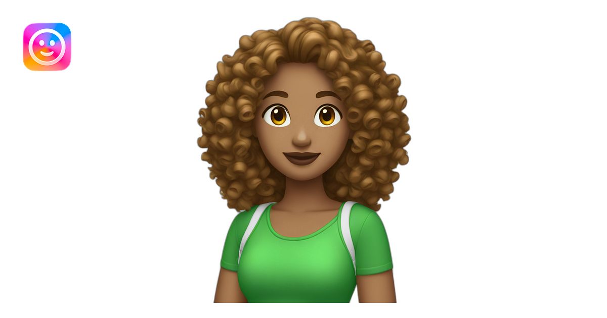 curly girl in AirPods Pro Max green emoji | AI Emoji Generator