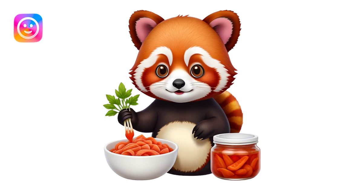 Red panda making kimchi emoji | AI Emoji Generator