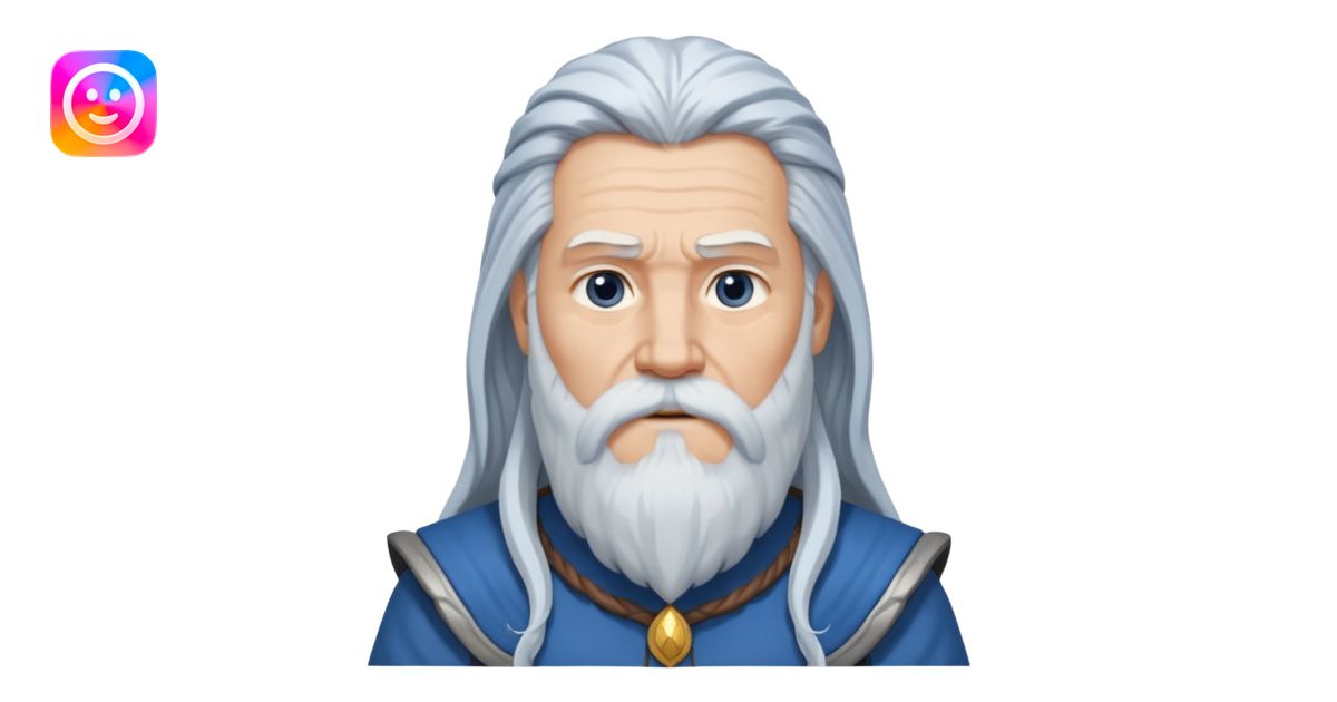 Odin, Wisdom God from Norse Mythology with long white hair, blue and ...