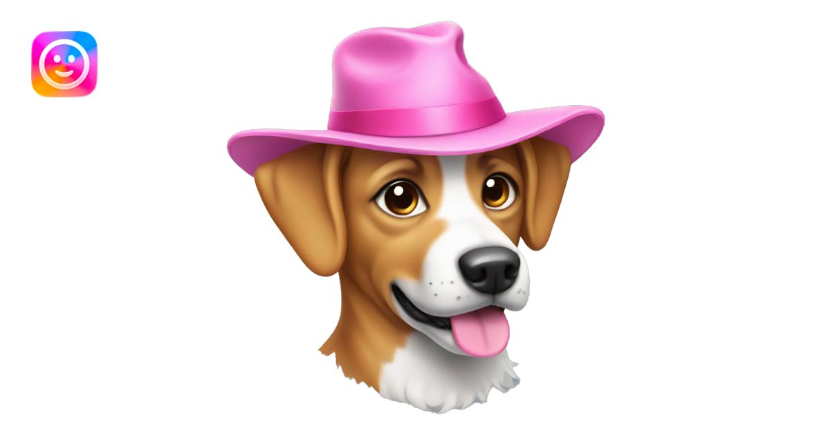 dog with pink hat emoji | AI Emoji Generator