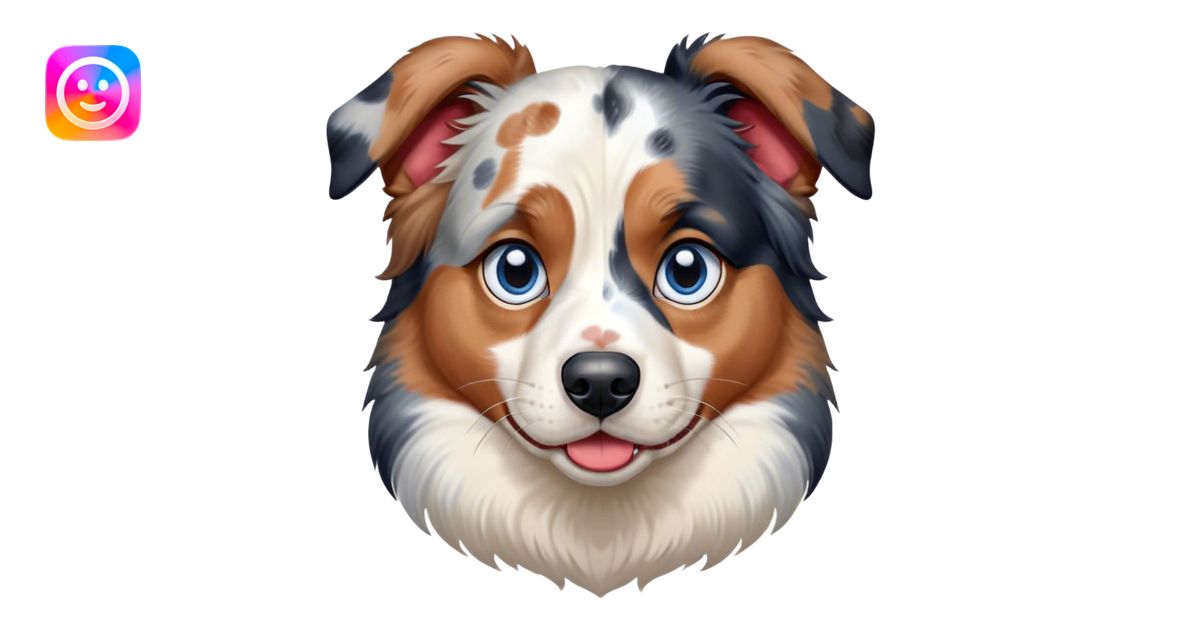 Cinematic Meme-Worthy Grumpy Calico Australian Shepherd Portrait Emoji ...