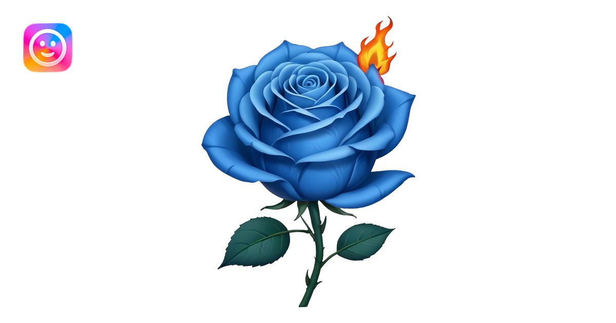Blue rose in flame emoji | AI Emoji Generator