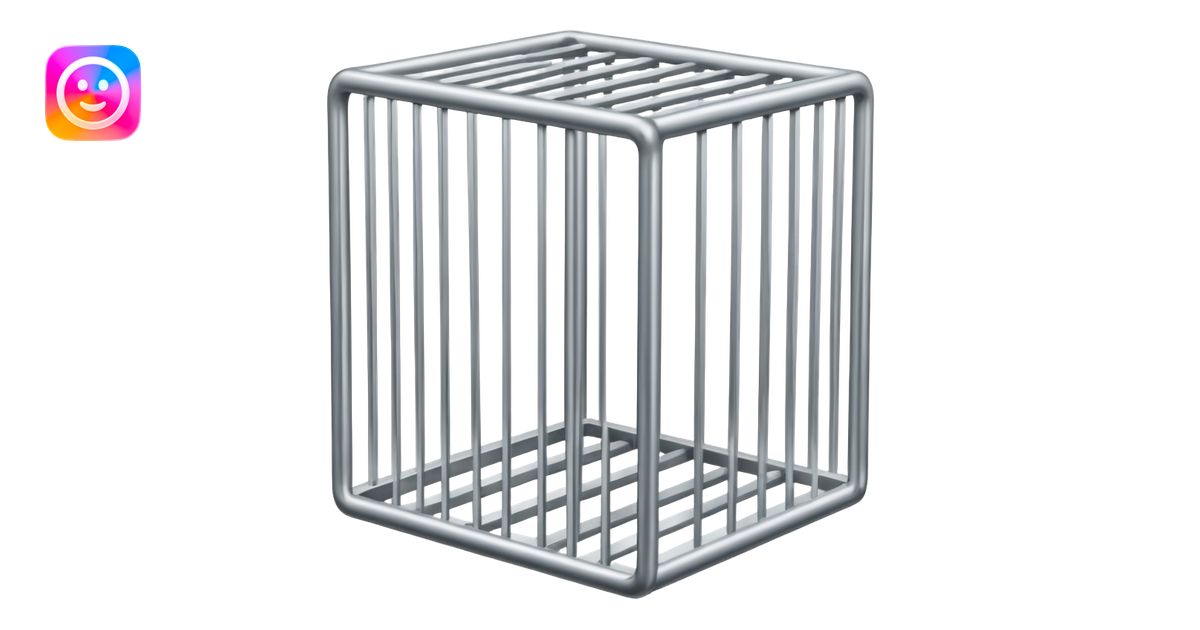 simple cage thin bars straight square surface emoji | AI Emoji Generator