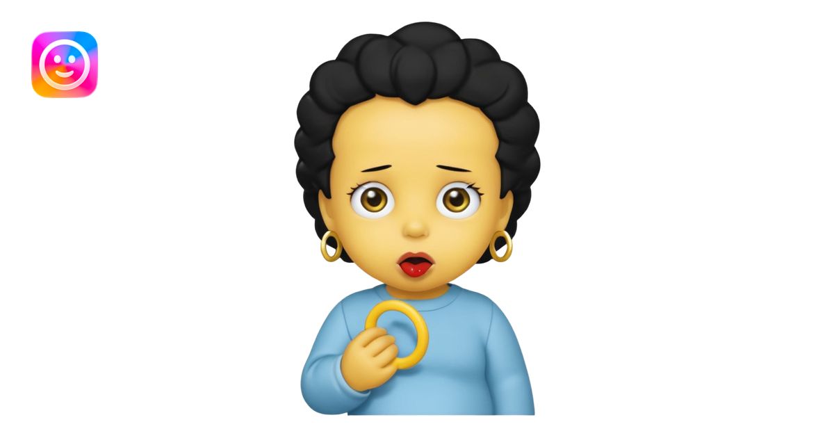dark yellow baby, maggie simpson. emoji | AI Emoji Generator