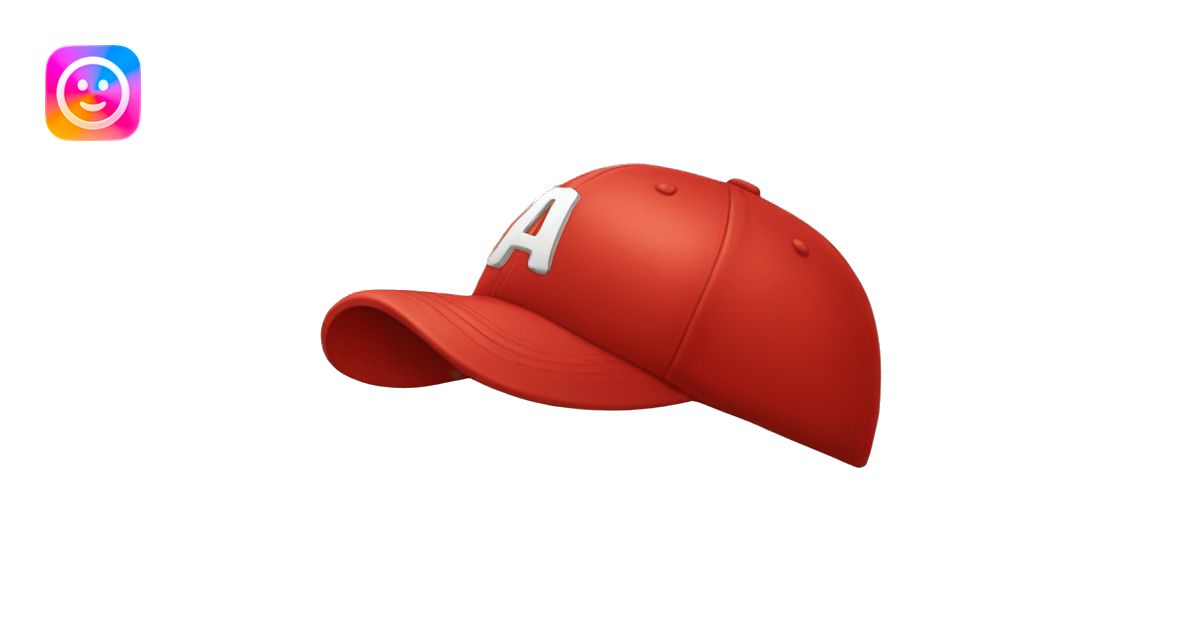 Word "CAP" written on a red baseball cap emoji | AI Emoji Generator