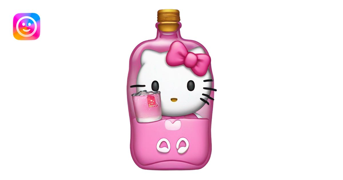 Hello kitty crying with tears with alcohol hello kitty emoji | AI Emoji ...
