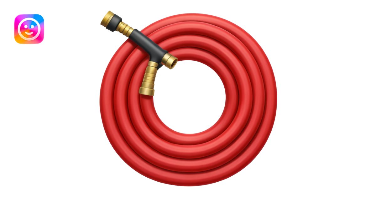 A red Hose – coiled water hose emoji | AI Emoji Generator