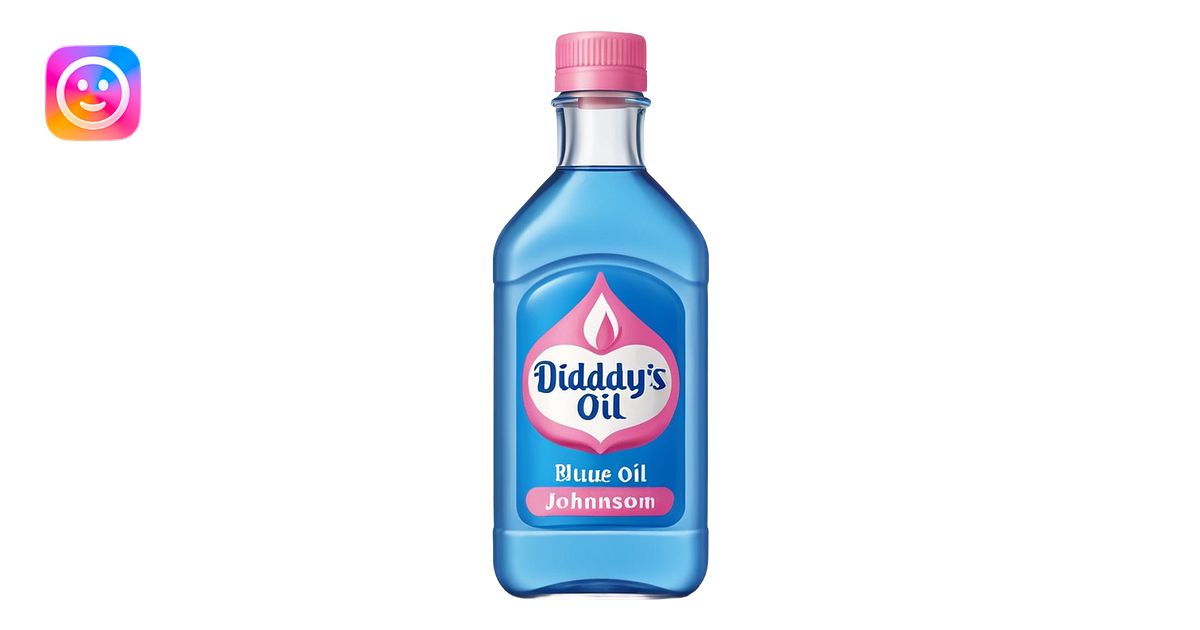 bottle of oil blue top pink outside with logo that says Diddys Oil ...