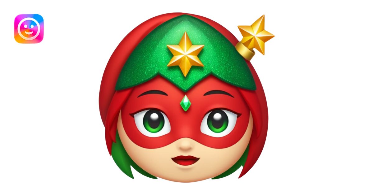 glitter red and green lupa emoji | AI Emoji Generator