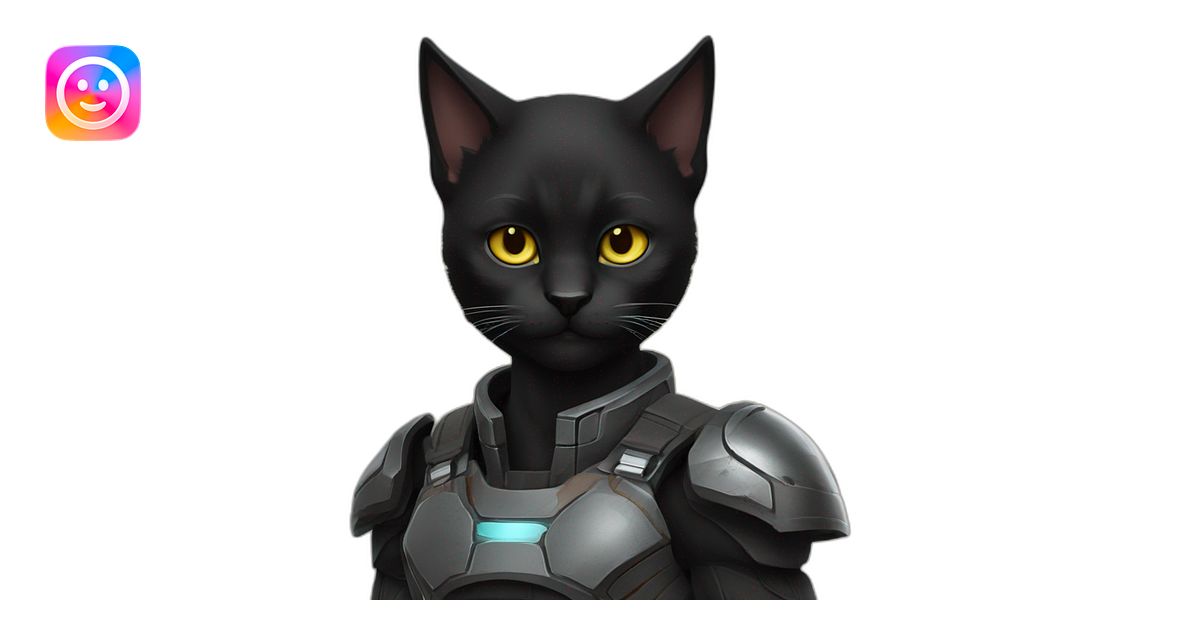 black cat inspiration kratos from Halo master chief emoji | AI Emoji ...