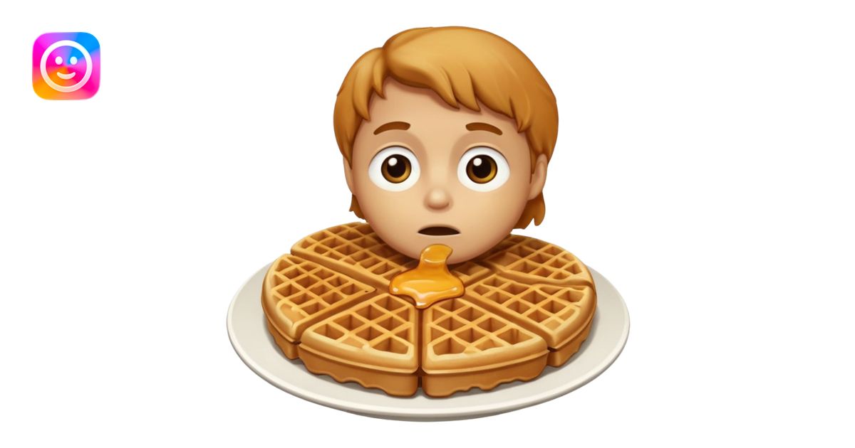 Wojak with waffles emoji | AI Emoji Generator