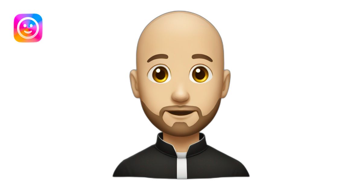 young, bald, bearded priest dressed for mass. emoji | AI Emoji Generator
