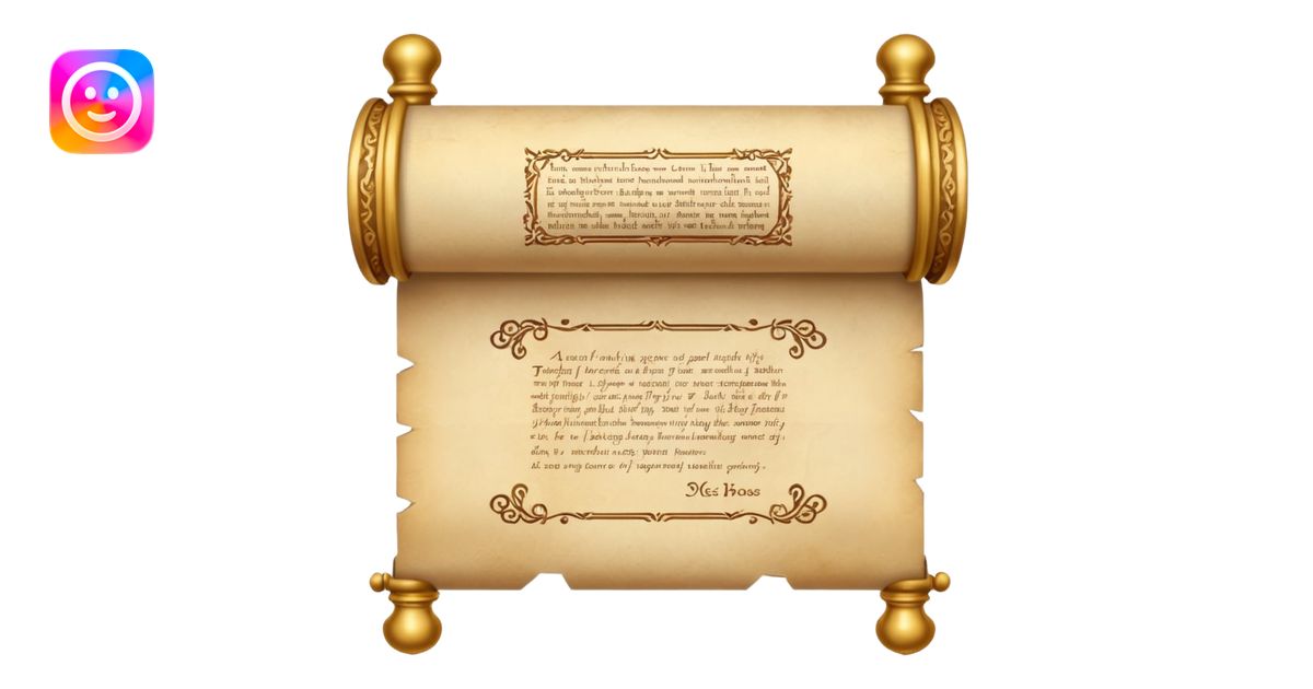 Magical fantasy scroll with a message on it emoji | AI Emoji Generator