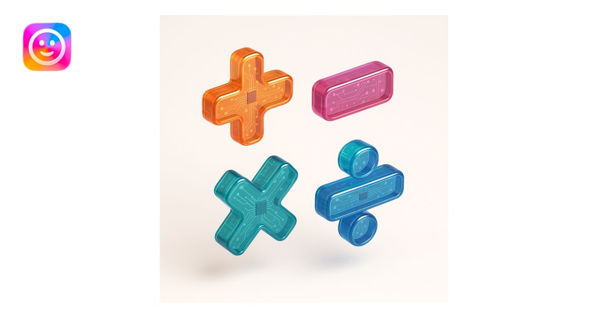 Mathematical symbols 3D illustration | AI Emoji Generator