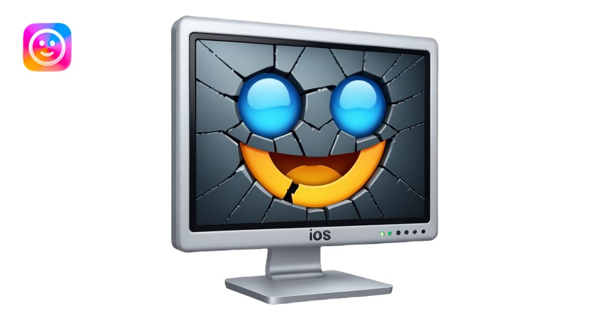 Broken computer monitor with no face emoji | AI Emoji Generator