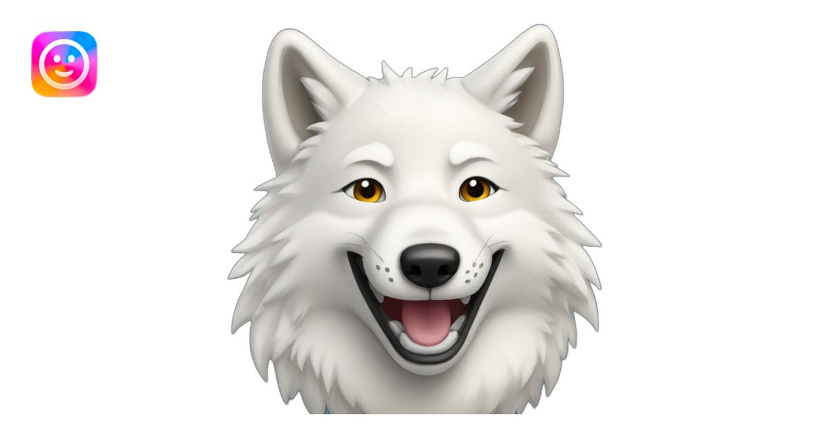 arctic wolf smiling emoji | AI Emoji Generator
