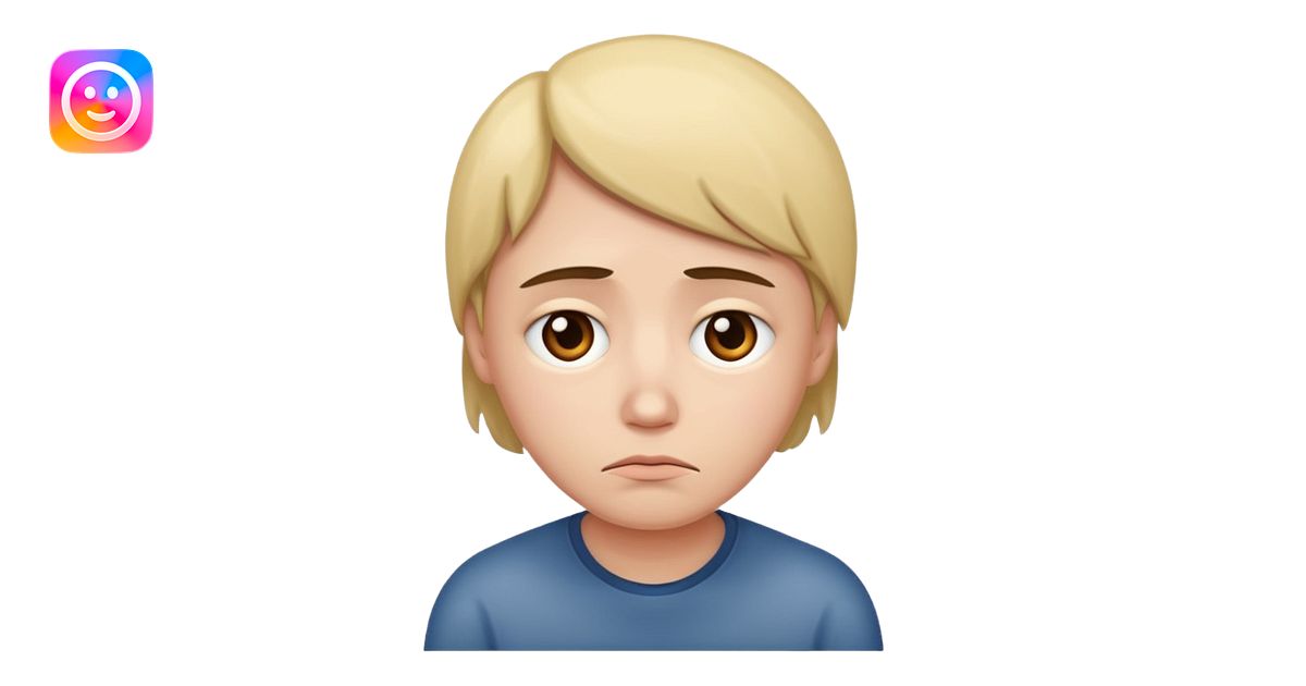 sad and lonley person just face, not hair emoji | AI Emoji Generator