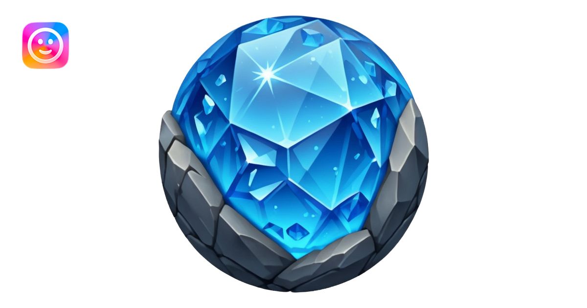 planet, surface covered in glowing crystals and rock emoji | AI Emoji ...