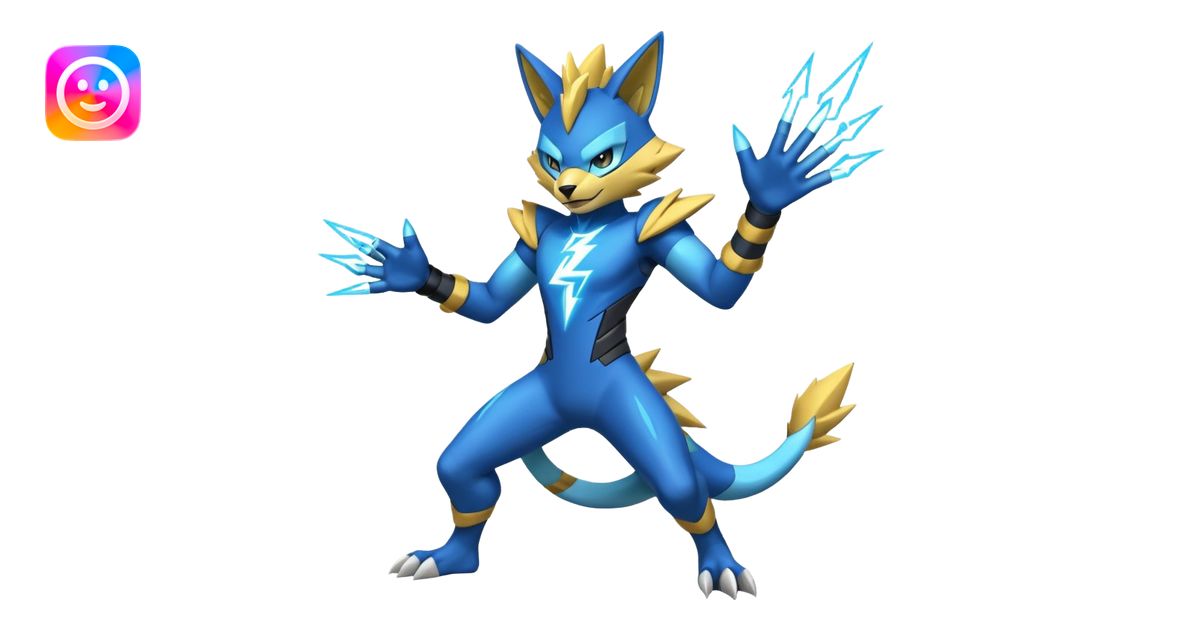 Electrike-Zeraora (full body) emoji | AI Emoji Generator