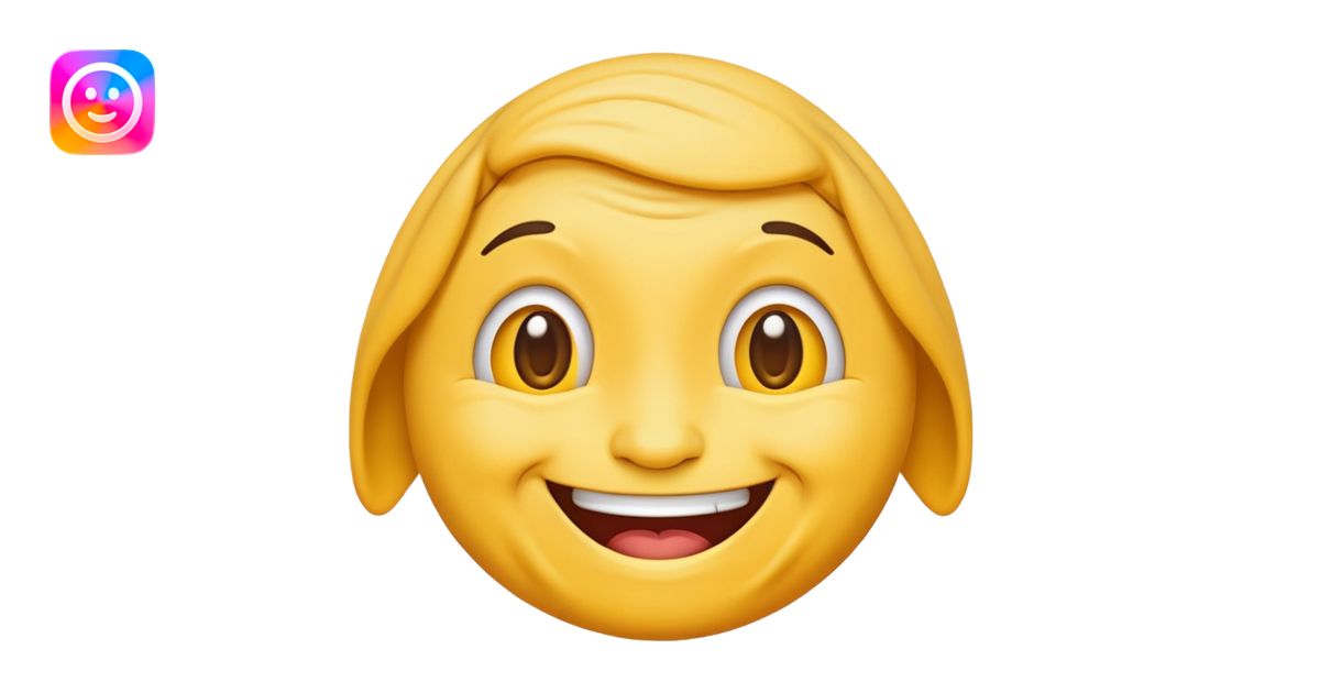 Normal yellow simple Emoji Smiling with wrinkles emoji | AI Emoji Generator