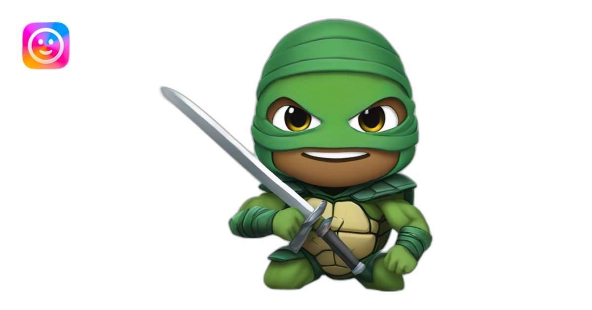 Kylian Mbappé as a ninja turtle emoji | AI Emoji Generator