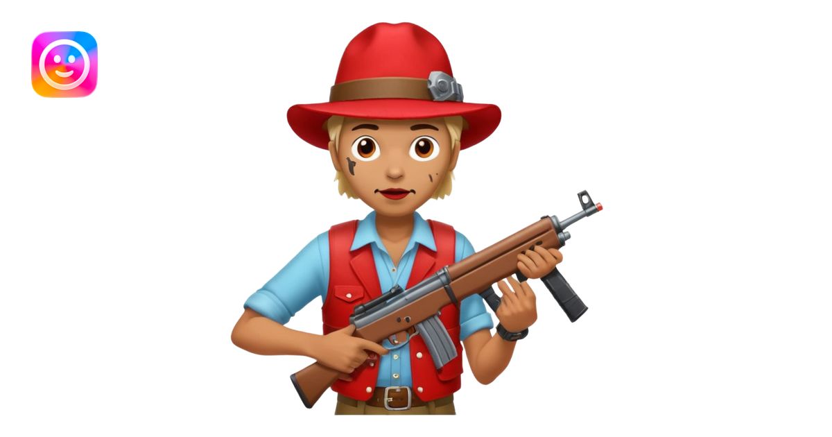 Yodeling mountain climber in Switzerland with a machine gun pointing to ...