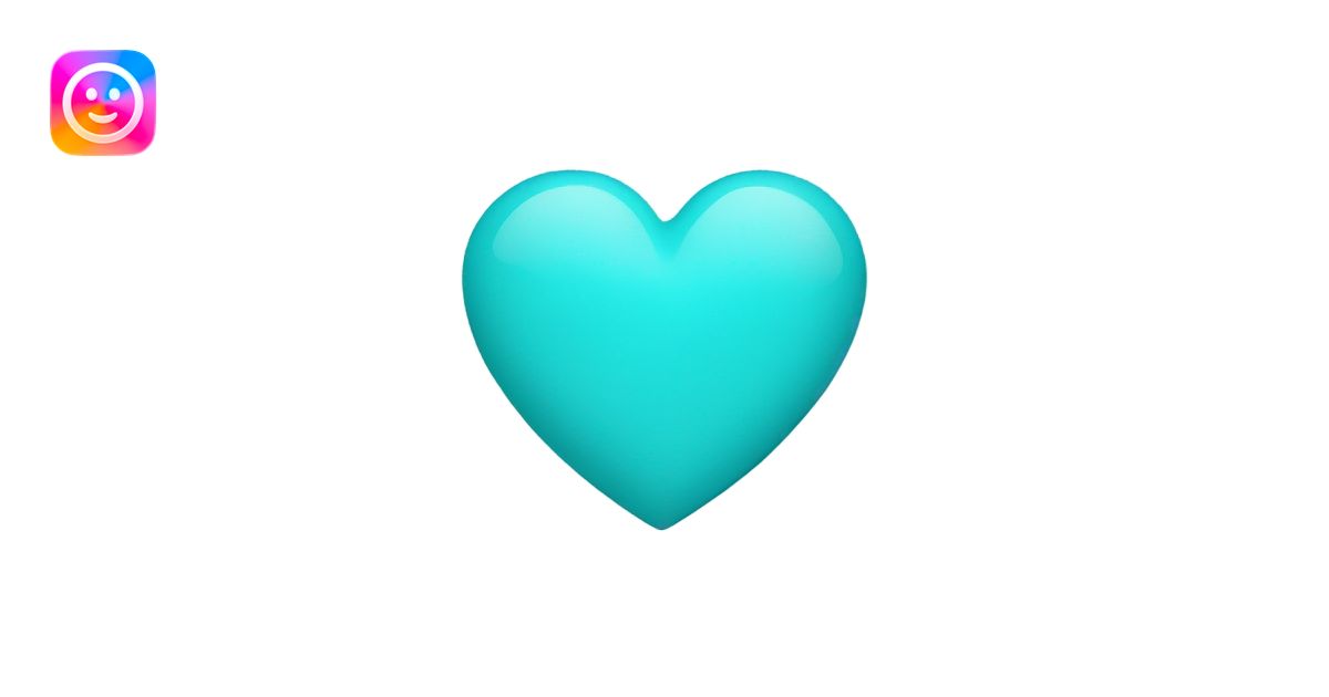 cyan heart emoji | AI Emoji Generator