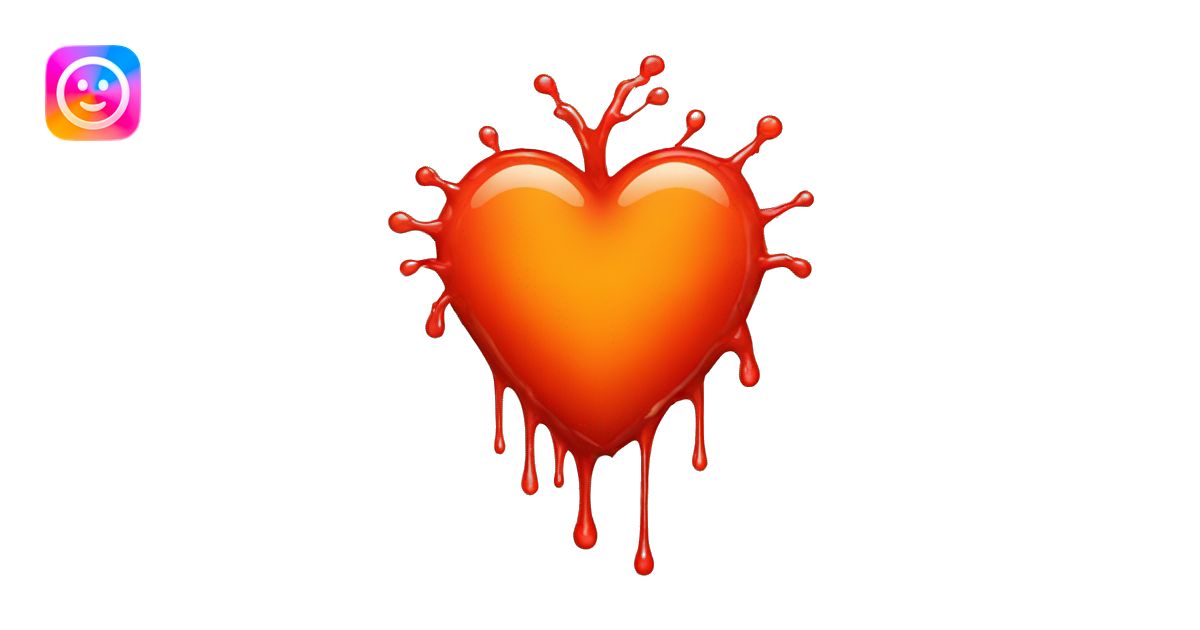bleeding red heart glowing red-orange emoji | AI Emoji Generator