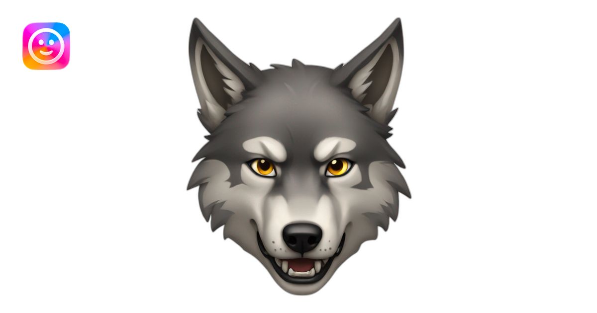 Brutal wolf emoji | AI Emoji Generator