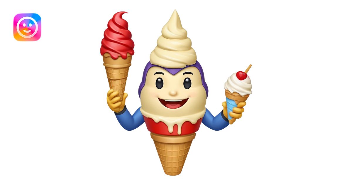 Goldorak qui mange une glace emoji | AI Emoji Generator