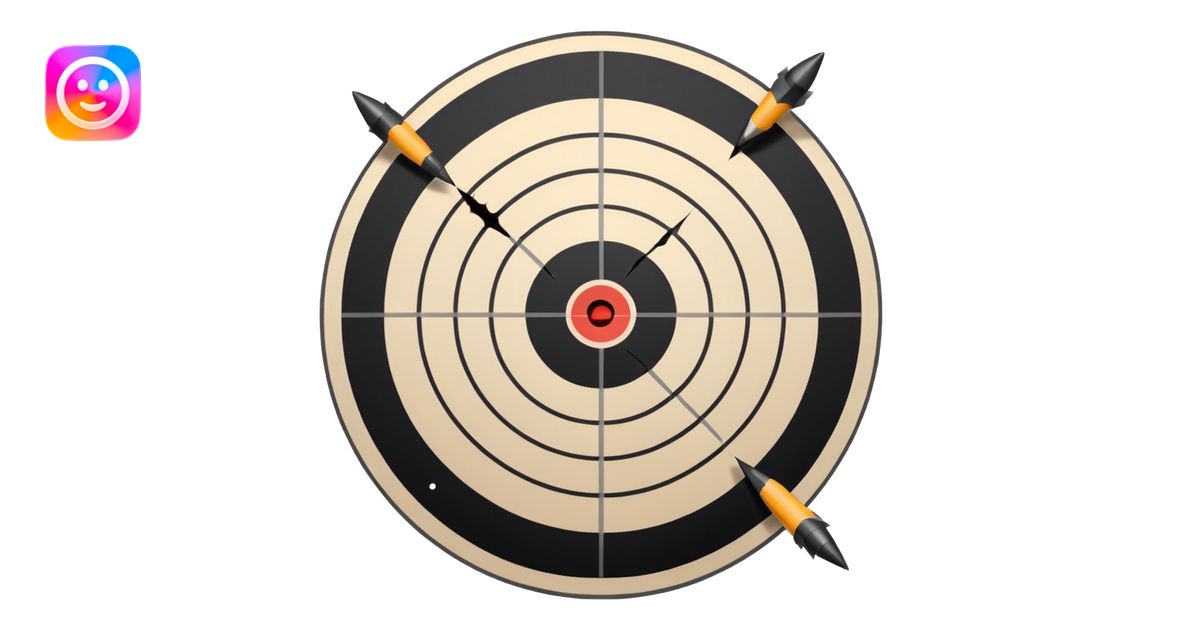 Paper target that has been shot with black bullet holes in the center ...