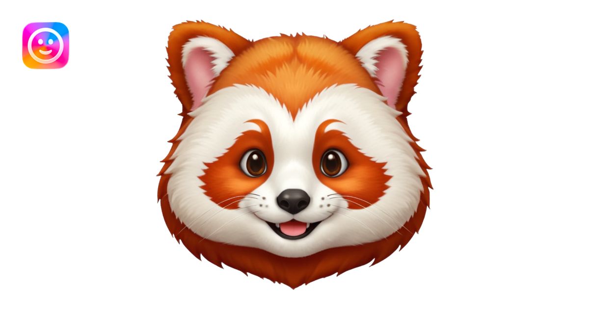 only the face of a red panda laughing emoji style emoji | AI Emoji ...