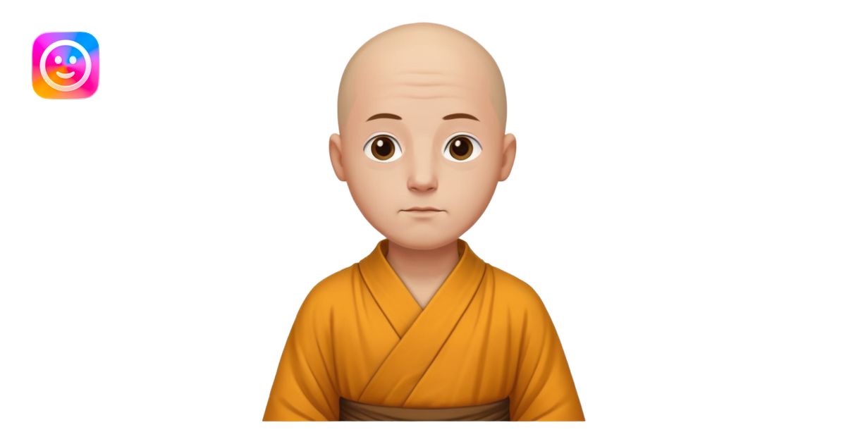 A bald monk in modern American city, wearing traditional robes, calm ...