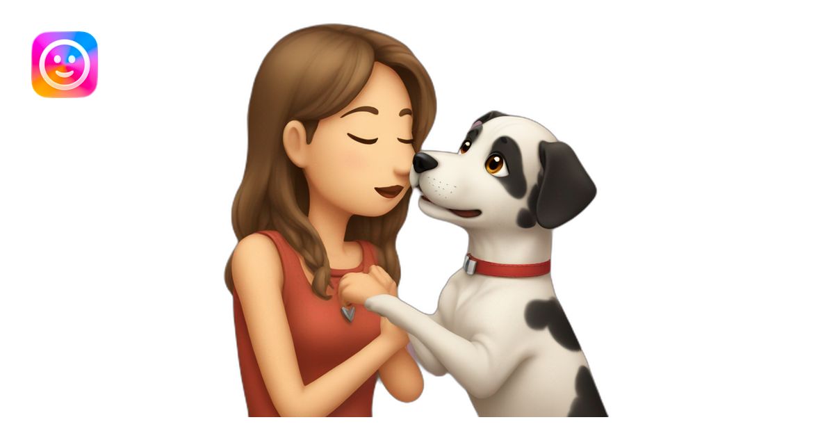 Dog kiss Girl emoji | AI Emoji Generator