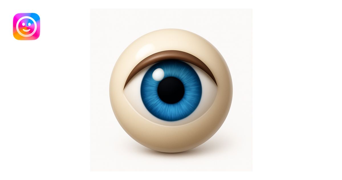 A 3D emoji in iOS emoji aesthetic style of a single human eye, with a ...