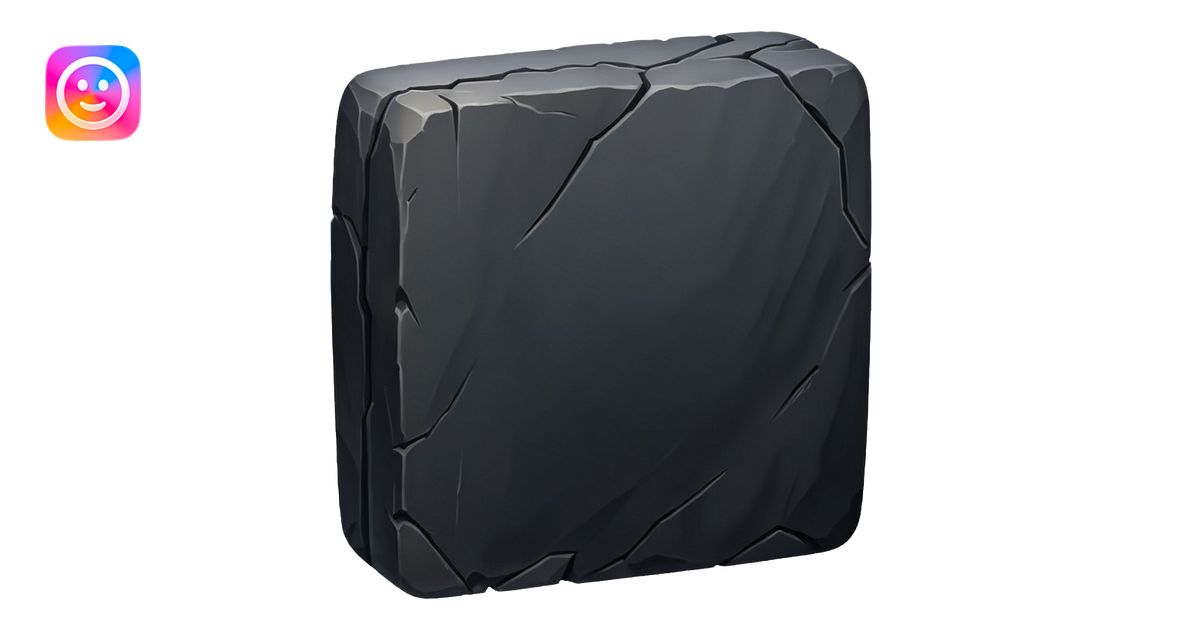 Black long rectangle rock emoji | AI Emoji Generator
