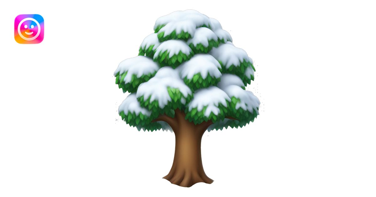 tree with snow emoji | AI Emoji Generator