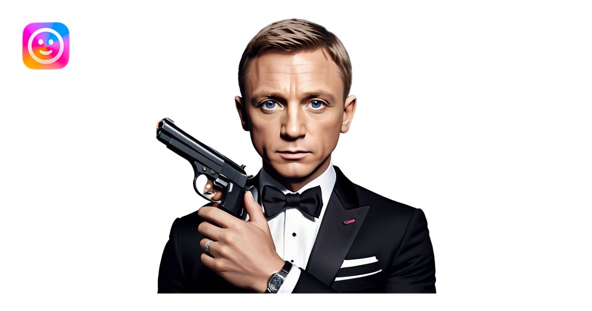 Cinematic Realistic James Bond Daniel Craig Portrait Emoji, depicted as ...