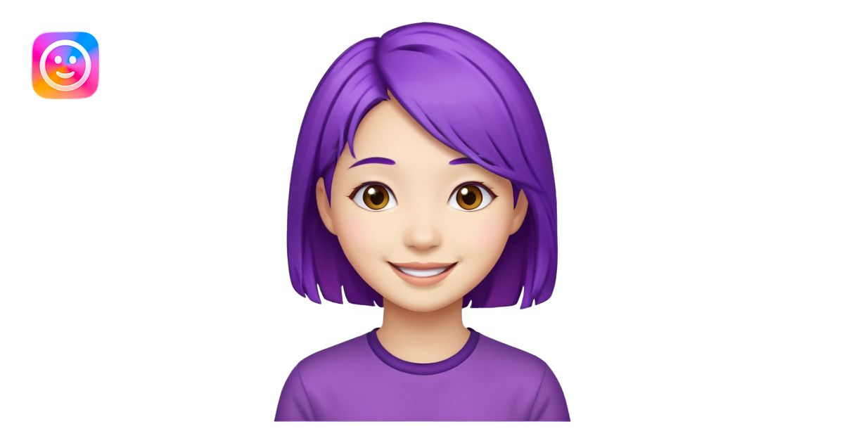 purple haired girl, asian emoji | AI Emoji Generator