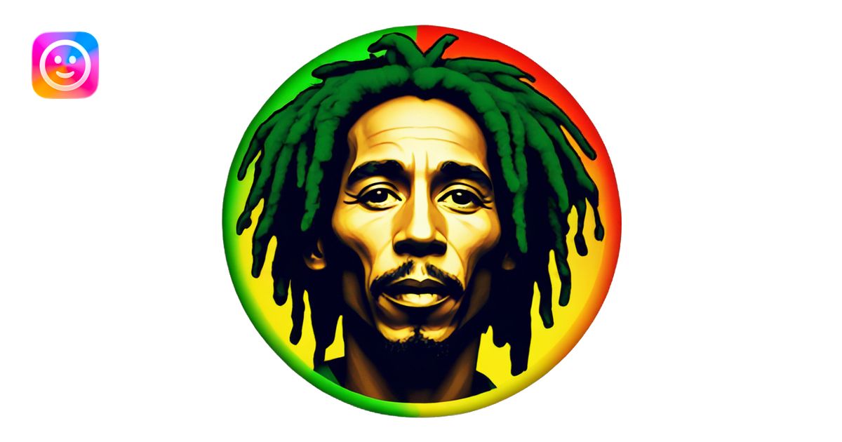 420 Bob Marley Rasta colours backlit emoji | AI Emoji Generator