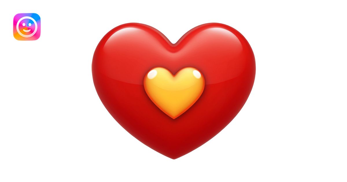 Una p dentro de un corazón rojo emoji | AI Emoji Generator
